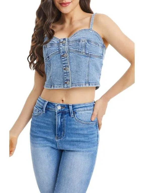 BAYEAS Lunna Denim Corset Top - Wave
