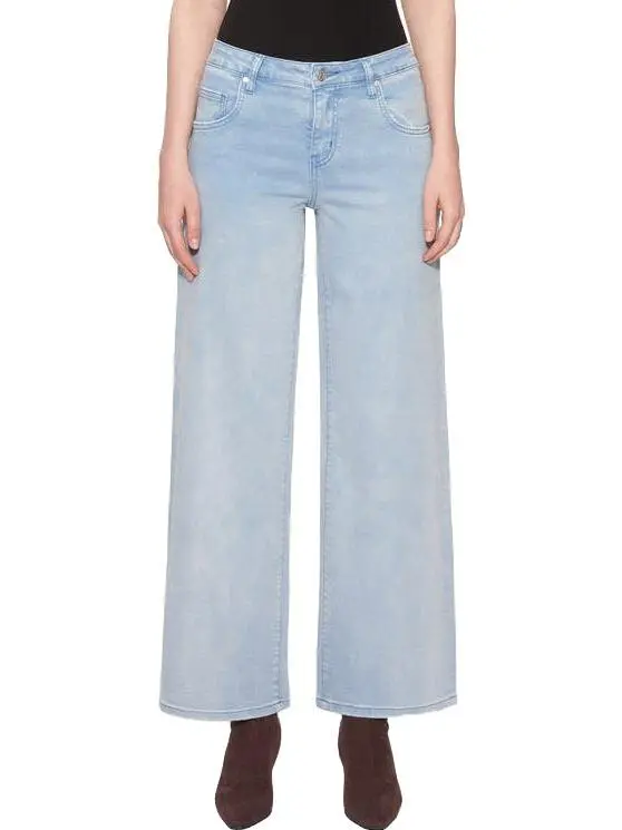 BAYEAS Mid-rise Wide-leg Jeans - Gradient Blue