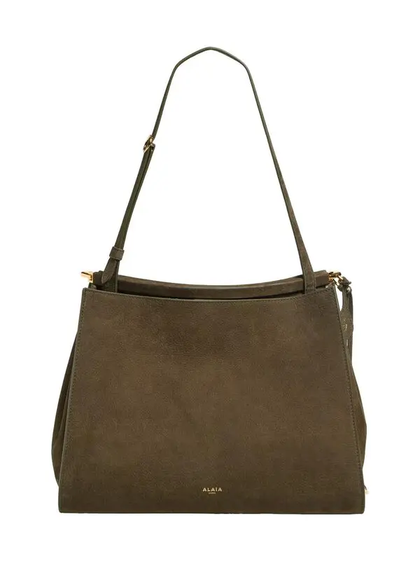 Alaïa Medium Le Click Suede Shoulder Bag - Khaki