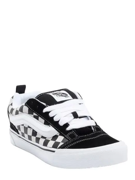 VANS Knu Skool Suede Low Top Sneakers - Checkerboard Black/true White