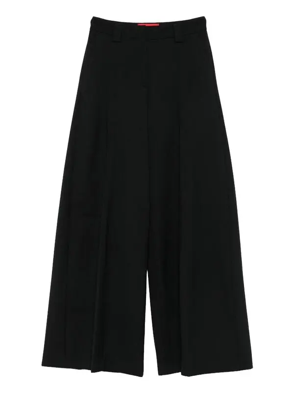 THE LATEST Wide-leg Wool Trousers - Black