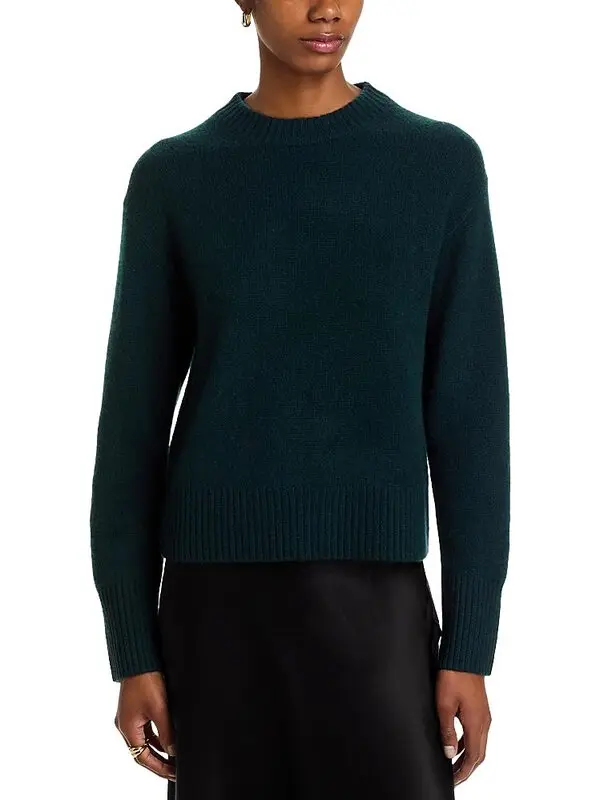 Bloomingdale'S Boxy Crewneck Cashmere Sweater - Dark Green