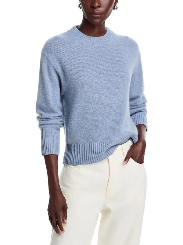 Bloomingdale'S 100% Cashmere Boxy Crewneck Sweater - Dolphin