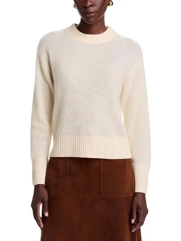 Bloomingdale'S 100% Cashmere Boxy Crewneck Sweater - Ecru