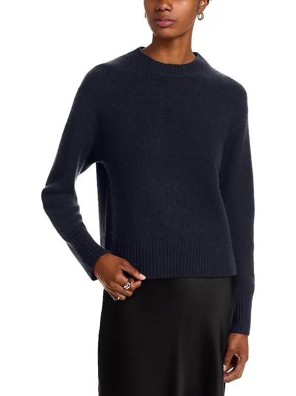 Bloomingdale'S 100% Cashmere Boxy Crewneck Sweater - Navy
