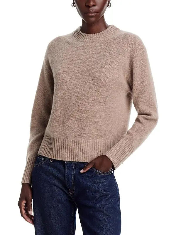 Bloomingdale'S 100% Cashmere Boxy Crewneck Sweater - Sesame