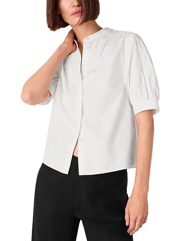 Whistles Short Sleeve Blouse - White