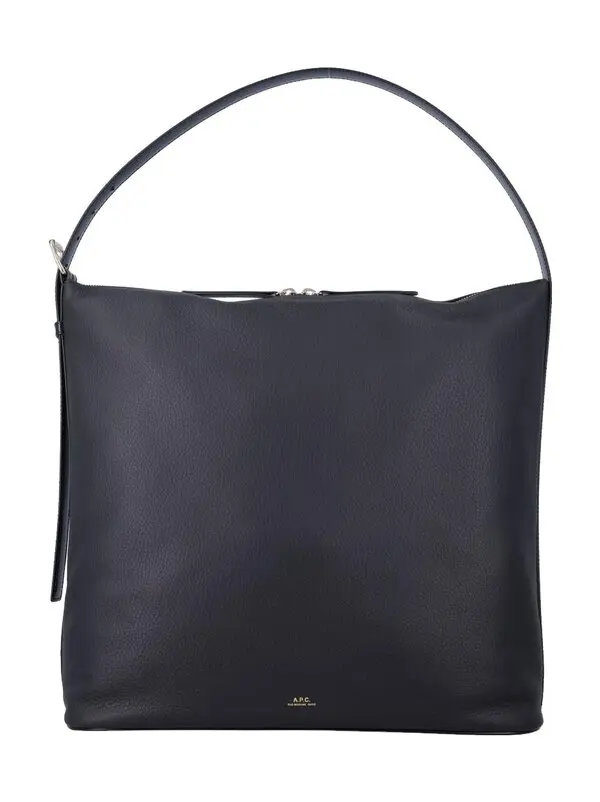 A.p.c. Vera Maxi Smooth Leather Bag - Black