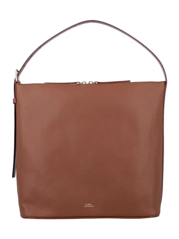 A.p.c. Vera Leather Shoulder Bag With Adjustable Strap - Brown