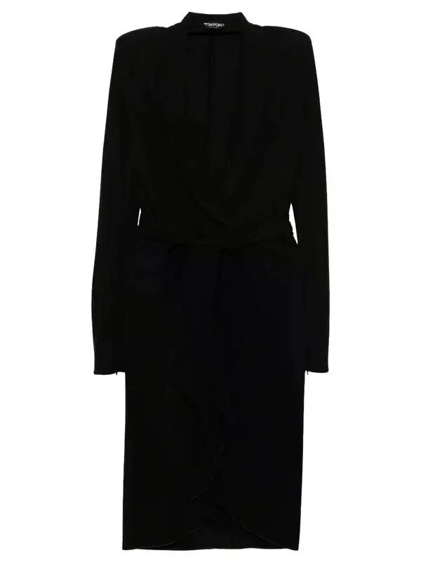 TOM FORD Long-sleeves Wrap Dress - Black