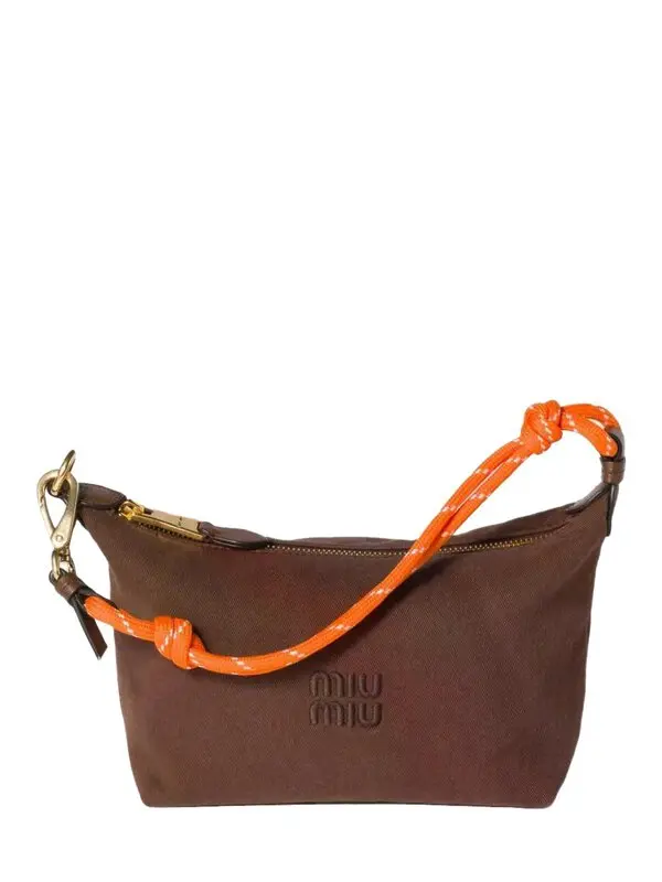 Miu Miu Mini Gabardine Zip Bag - Brown