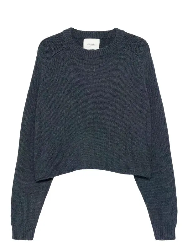 LISA YANG Round-neck Cropped Sweater - Blue