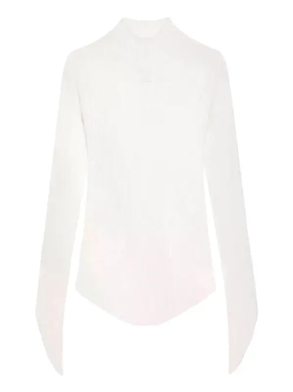 COURREGES Ribbed Turtleneck Top - White