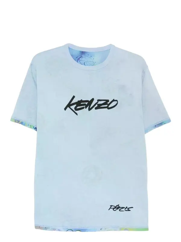 Kenzo X Futura 2000 Logo-print Cotton T-shirt - Blue