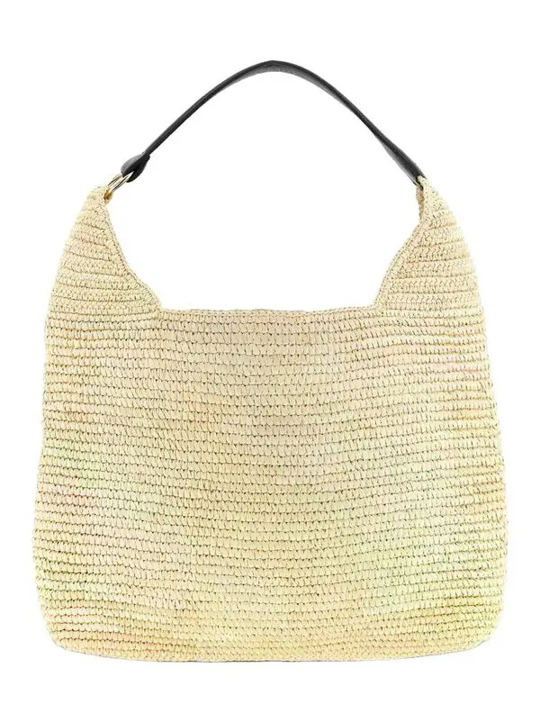 MAISON MICHEL Cristiana Raffia Shoulder Bag - Neutrals