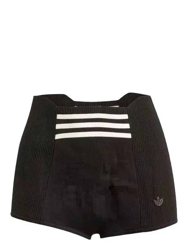 Adidas Ribbed Short Shorts - Black