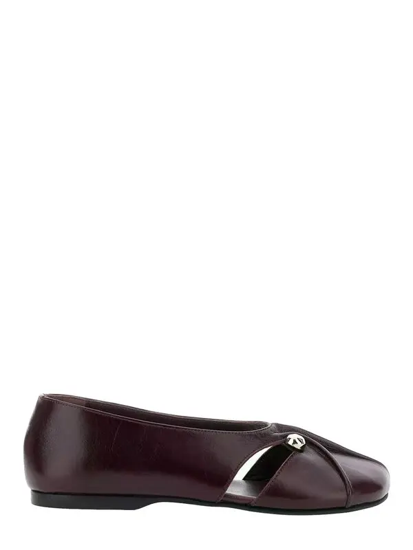 ALOHAS Cut-out Leather Ballet Flats - Brown