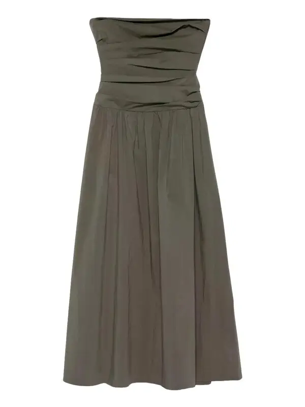 ST. AGNI Strapless Midi Dress - Green