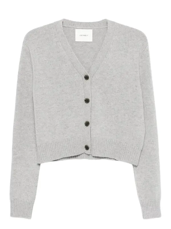 LISA YANG Marion Button-front Cropped Cardigan - Grey