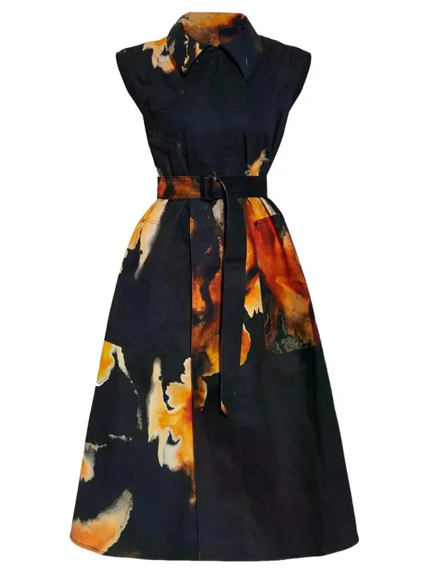 Y3 Printed Belted Dress - Black