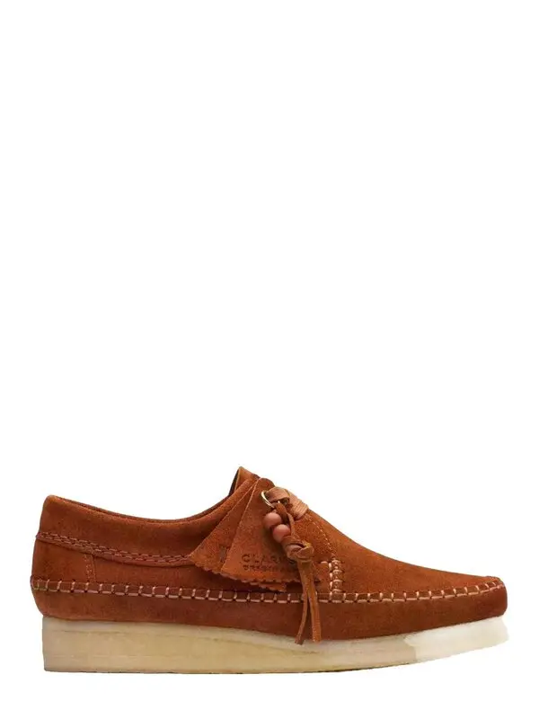 Clarks Weaver Suede Derby Shoes - Brown