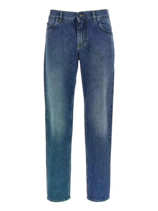 Dolce & Gabbana Logo-plaque Stonewashed Jeans - Blue
