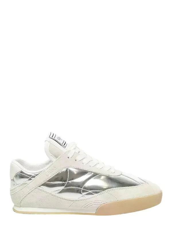 Chloé Kick Metallic Panelled Sneakers - Neutrals