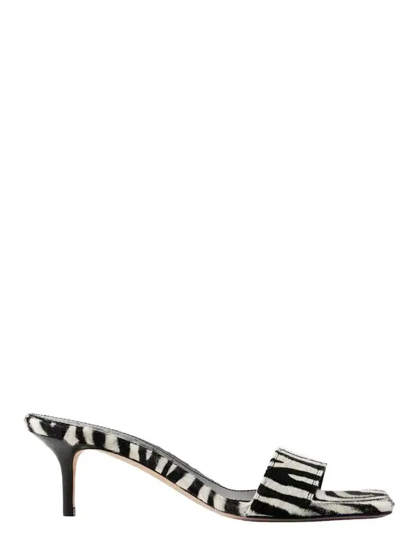 AeydĒ Zebra-pattern Heeled Sandals - Black