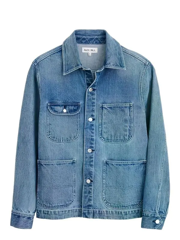 ALEX MILL Work Multiple-pocket Denim Jacket - Blue