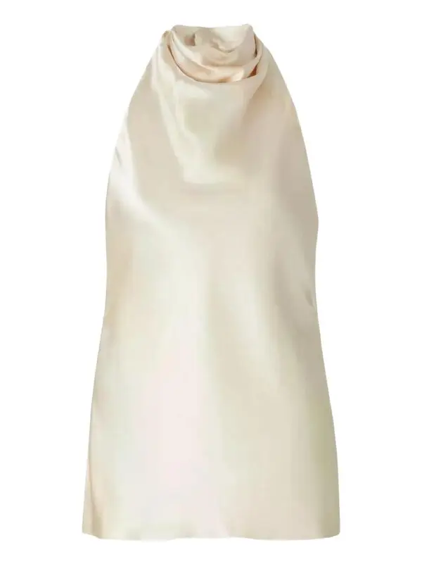 Balmain Cowl-neck Open-back Top - Neutrals