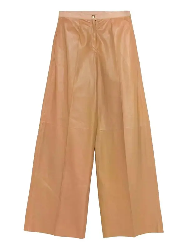 FORTE_FORTE Leather Trousers - Brown