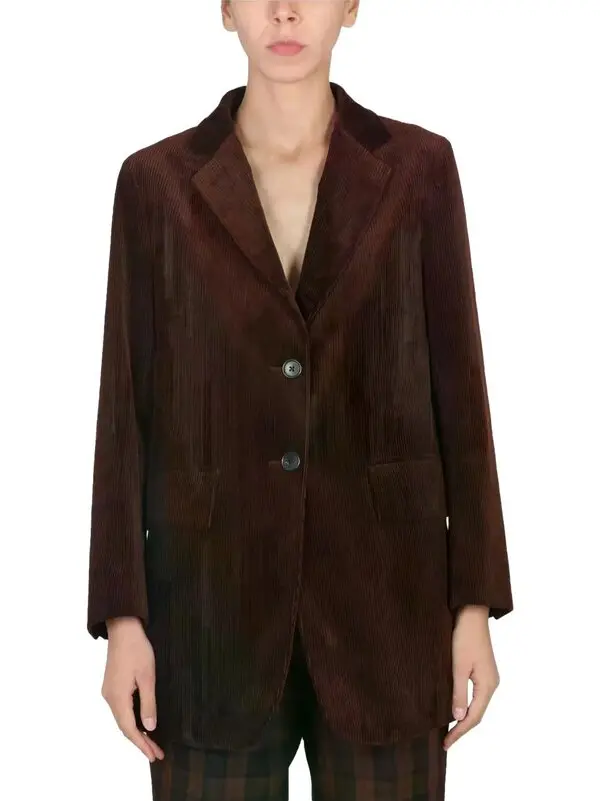 MARGARET HOWELL Corduroy Single-breasted Blazer - Brown