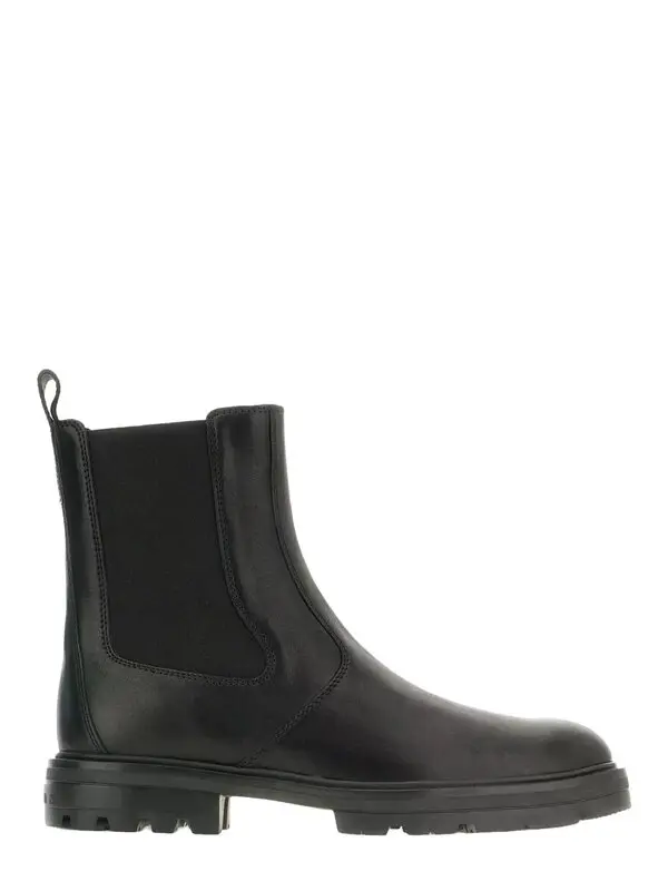 Hogan Elastic-panel Leather Boots - Black