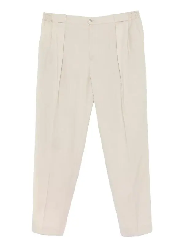 BRIGLIA 1949 Pleated Wool Blend Trousers - Neutrals