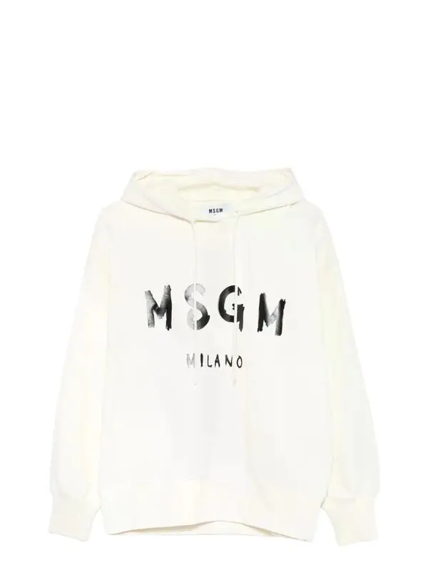MSGM Logo-print Hoodie - White
