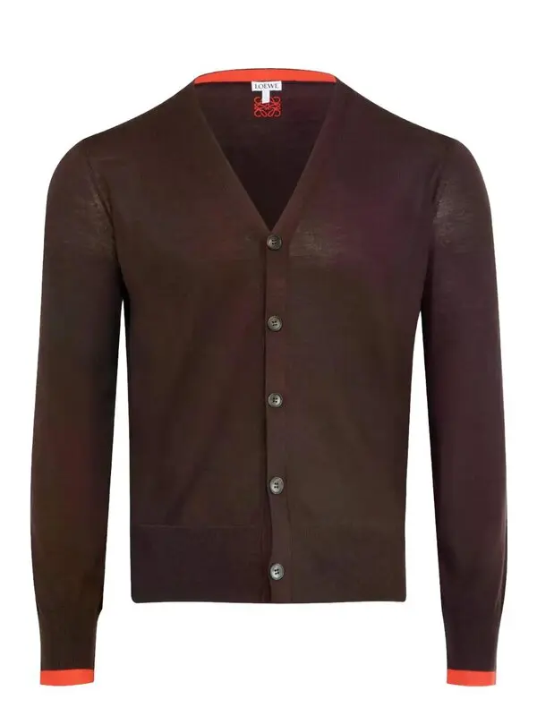 Loewe Buttoned V-neck Cardigan - Brown