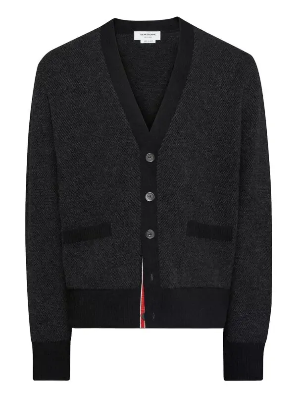 Thom Browne Knitted V-neck Cardigan - Grey