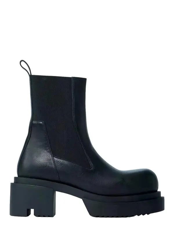 Rick Owens 80mm Elastic-panel Block-heel Boots - Black