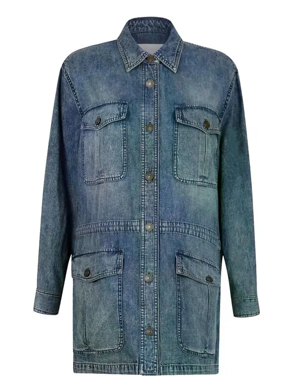 MARANT ETOILE Button-fastening Denim Coat - Blue