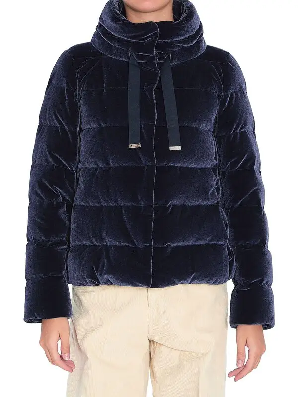 Herno Quilted Velvet Jacket - Blue