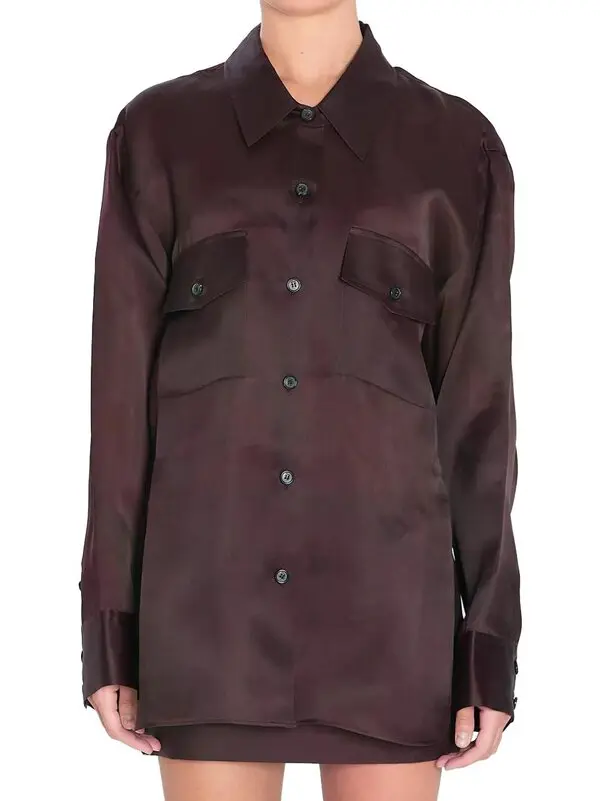 Khaite Flap-pocket Button-front Shirt - Brown