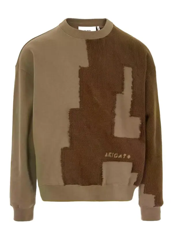 Axel Arigato Pixel A Knitted-patchwork Sweater - Brown