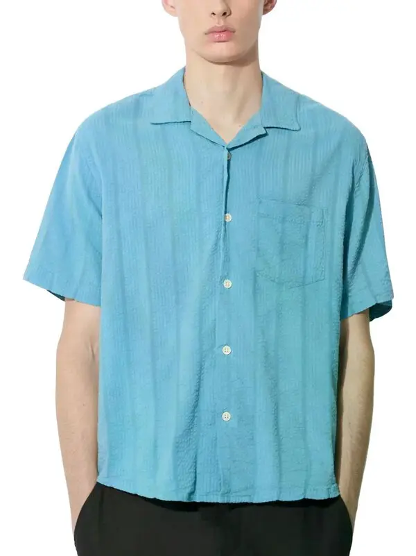 CORRIDOR Textured Short-sleeve Shirt - Blue