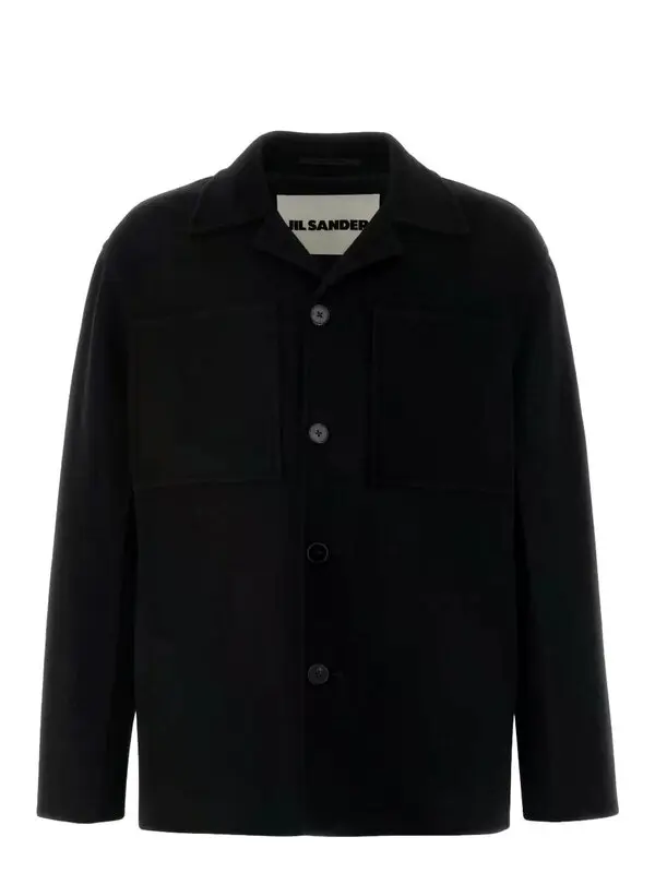 JIL SANDER Point-collar Wool Cardigan - Black