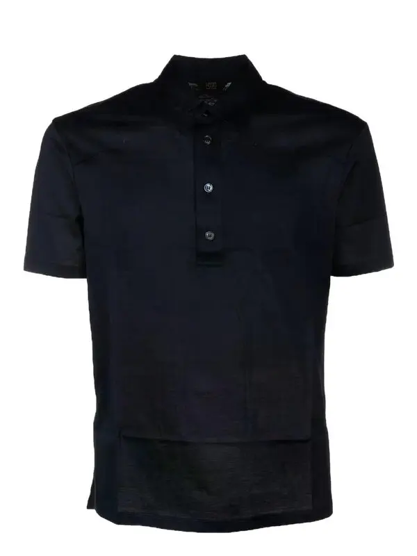 HOSIO Button-fastening Polo Shirt - Black