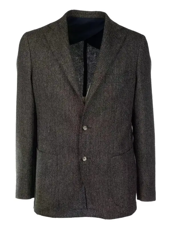 4FF Button-fastening Tweed Blazer - Brown
