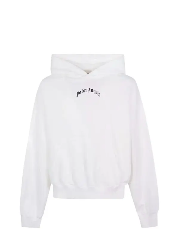 Palm Angels Logo-print Cotton Hoodie - White