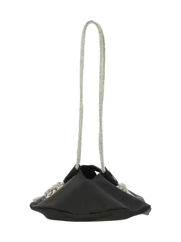 Kara Ufo Crystal-embellished Satin Shoulder Bag - Black