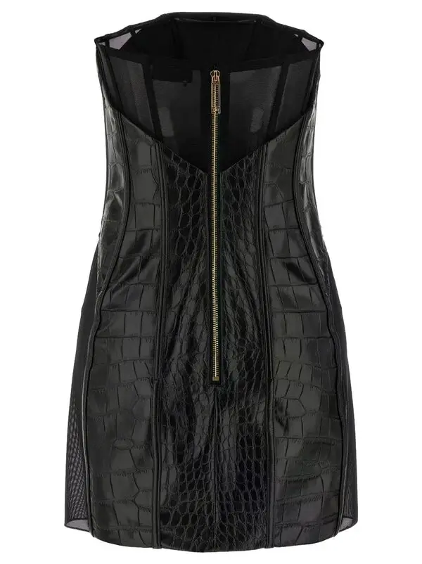 Elisabetta Franchi Crocodile-print Mini Dress - Black