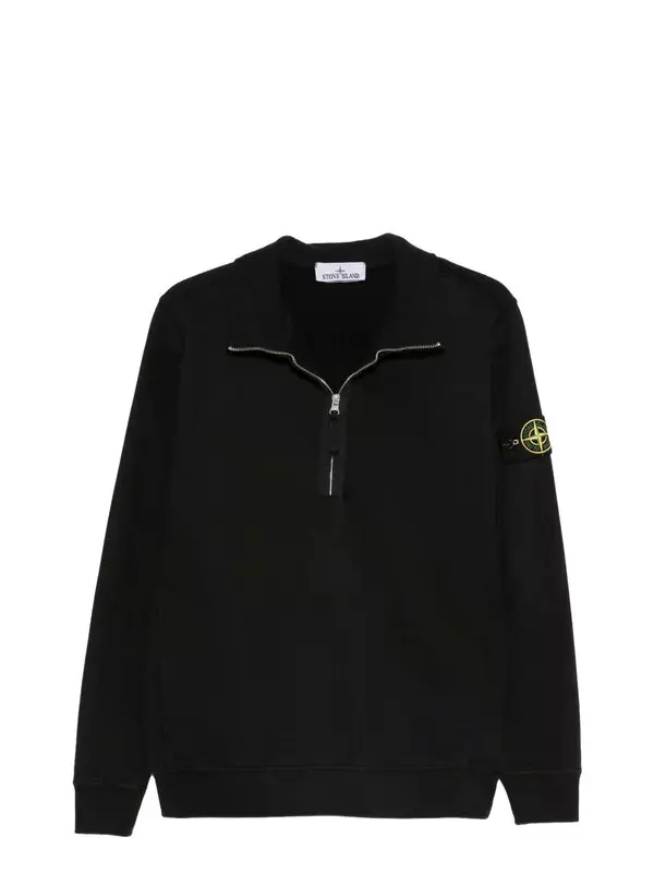 Stone Island Half-zip Patch Sweatshirt - Black